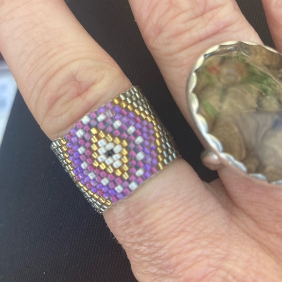 Handmade | Jewelry | Gorgeous Hand Beaded Ring From Bali Size 7 | Poshmark